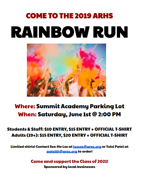 Rainbow Run this Saturday | ARHS PGO Parent News