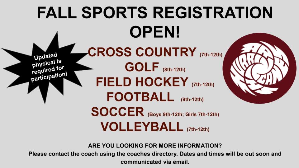 Fall Sports Registartion is Open | ARHS PGO Parent News