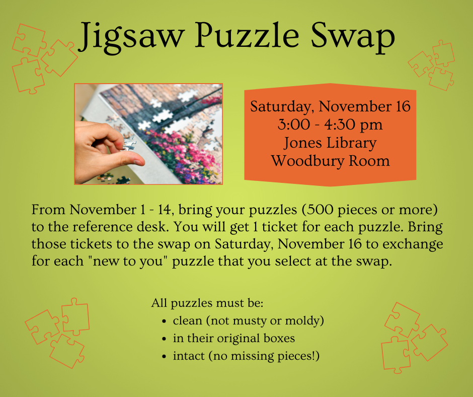 Puzzle Swap at the Jones Library | ARHS PGO Parent News